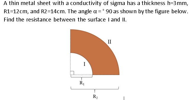 SOLVED: A thin metal sheet with a conductivity of sigma has a thickness ...