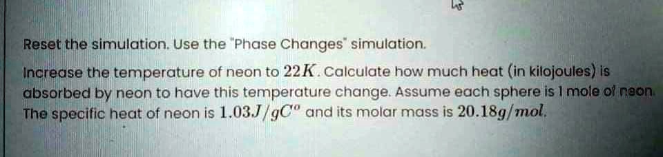 SOLVED: Reset the simulation: Use the "Phase Changes" simulation ...