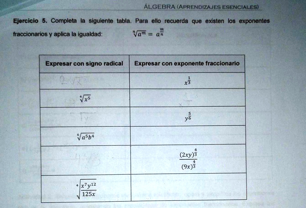 Exponente Fraccionario