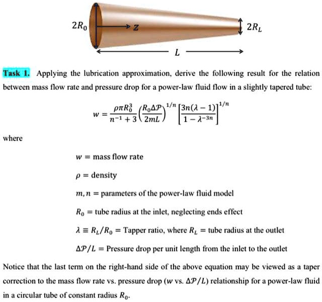 Solved 2ro 2rl Task 1 Applying The Lubrication Approximation Derive The Following Result For 1300
