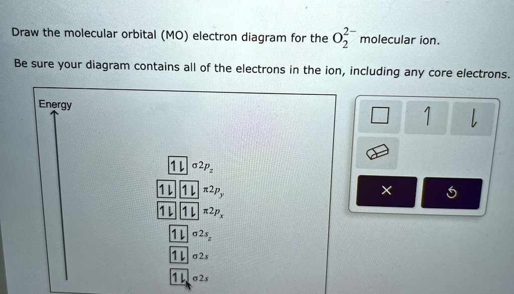 draw the molecular orbital mo electron diagram for the o2 2 molecular ion be sure your diagram ...