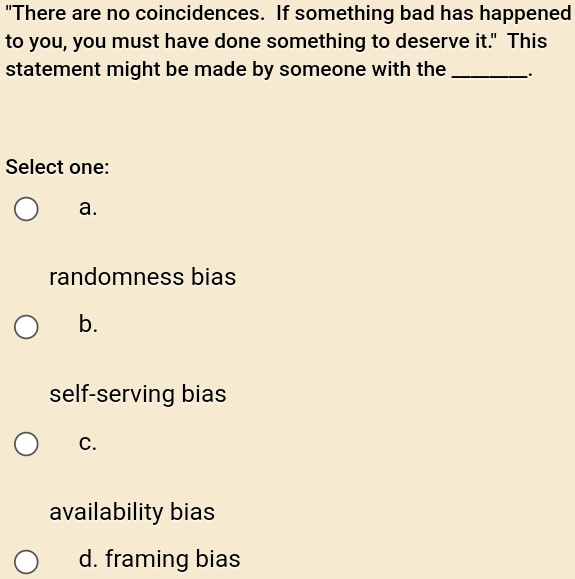 "There are no coincidences. If something bad has happened to you, you ...