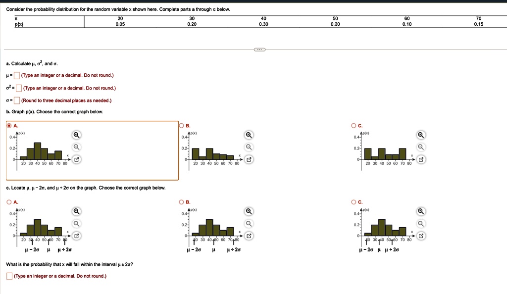 SOLVED: Consider the probability distribution for the random variable x ...