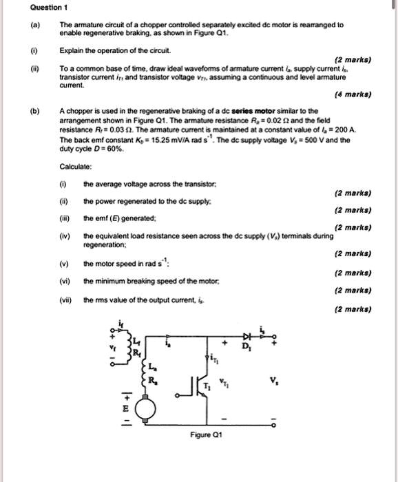 Solved A The Armature Circuit Of A Chopper Controlled Separately