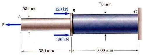 1two solid cylindrical rods ab and bc are welded together at b and ...