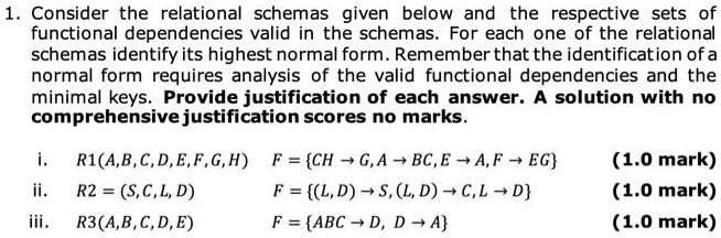 SOLVED: Consider the relational schemas given below and the respective ...