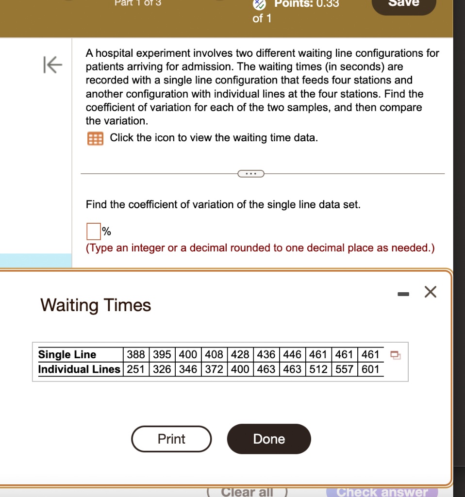 SOLVED: Find the coefficient of variation of the single line data set.