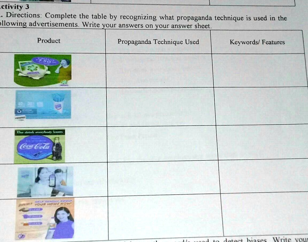 activity 3a directions complete the table by recognizing what ...