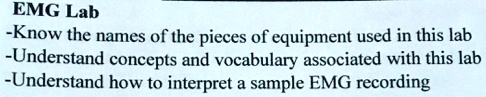 SOLVED: EMG Lab -Understand how to interpret a sample EMG recording