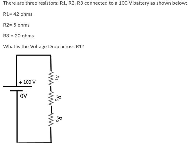 SOLVED: There are three resistors: R1 R2, R3 connected to a 100 V ...