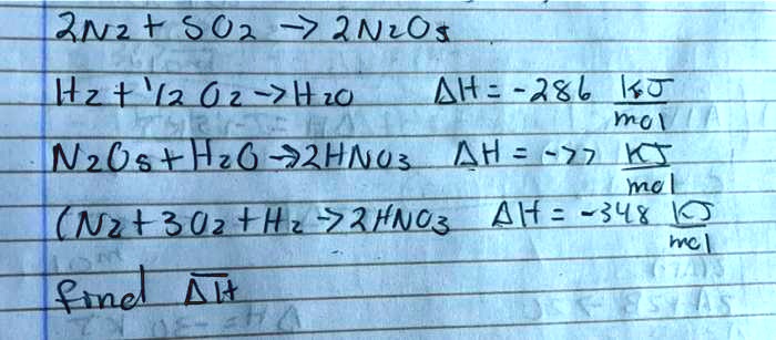 VIDEO solution: 3v2 + SO2 -> 3NO2 Hz + 13O2 -> H2O AH = -286 kJ/mol ...