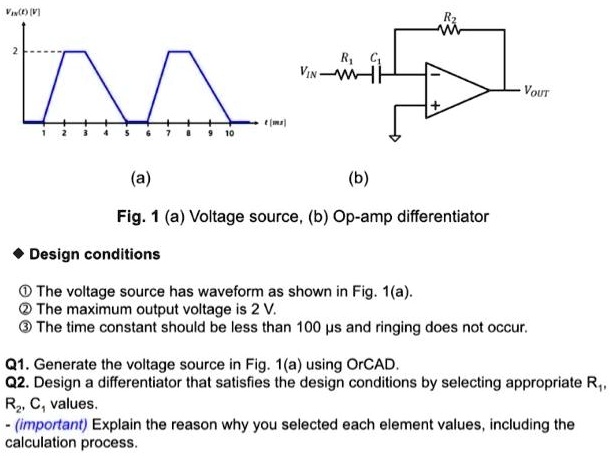 Va(t) (V) 2 78 9 10 RC? VIN-WW R2 VOUT + (a) (b) Fig. 1 (a) Voltage ...