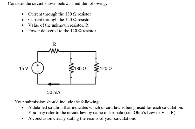 SOLVED: Consider the circuit shown below. Find the following: Current through the 180 Î ...