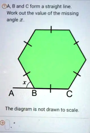 SOLVED: @A,B and C form a straight line: Work out the value of the ...