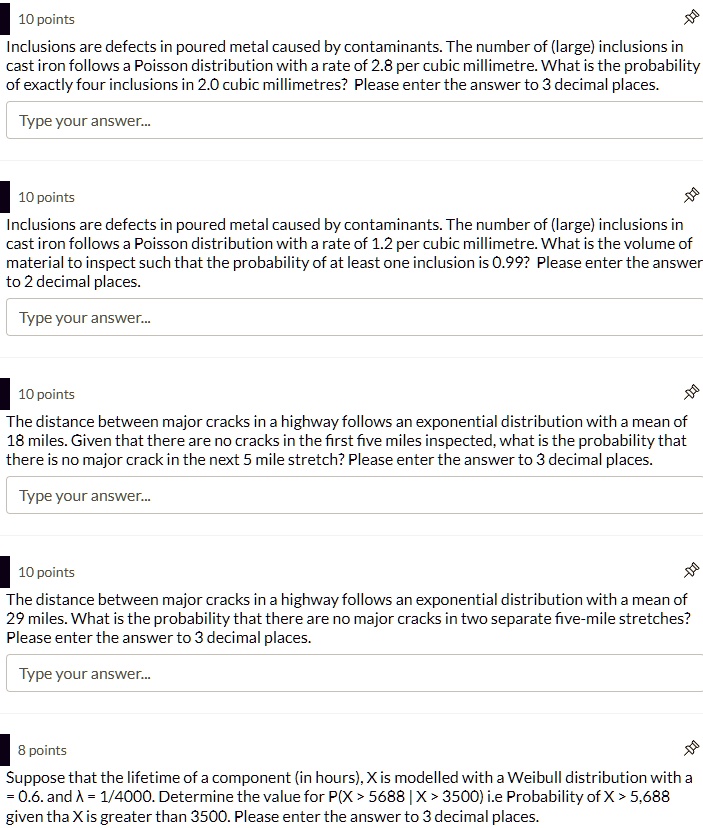 SOLVED: Texts: 10 points Inclusions are defects in poured metal caused ...