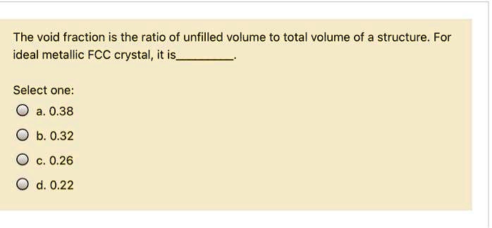 the void fraction is the ratio of unfilled volume to total volume of a ...