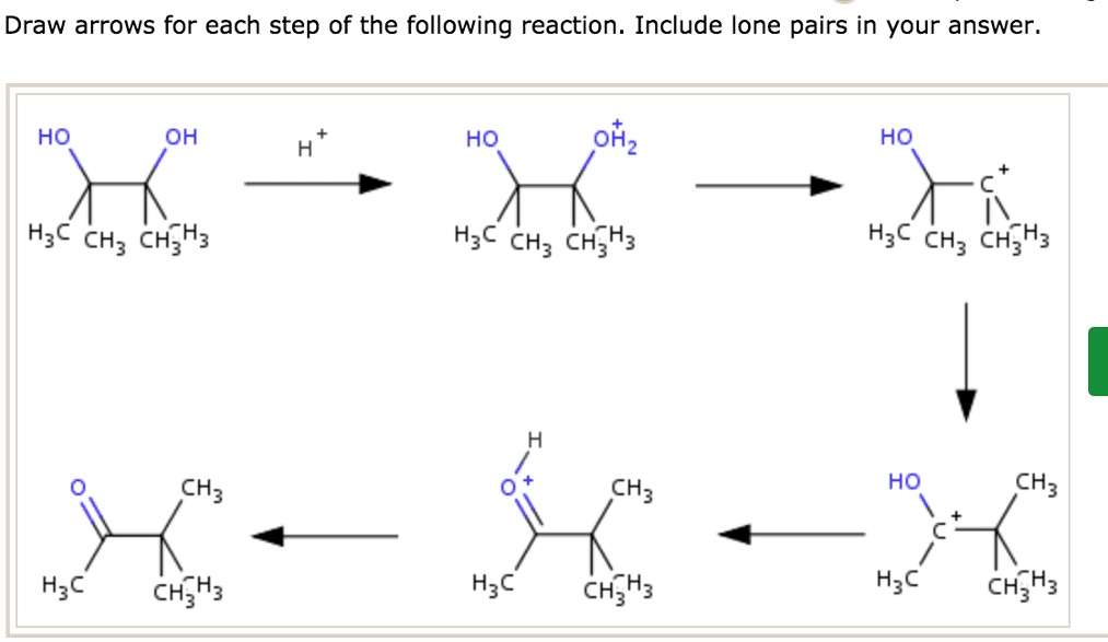 SOLVED: ' Draw arrows for each step of the following reaction. Include lone pairs in your answer ...