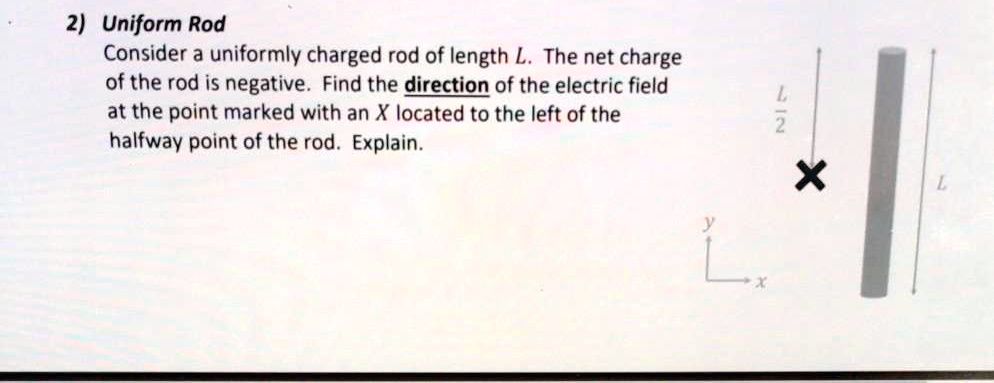2 uniform rod consider a uniformly charged rod of length l the net ...
