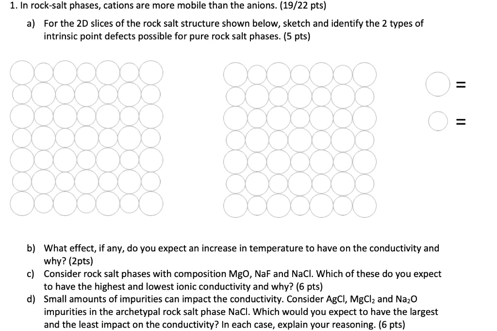 SOLVED: In rock-salt phases, cations are more mobile than the anions ...