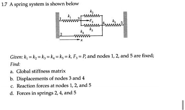 17 a spring system is shown below lws m mtw m given k kkkyks k fs pand ...