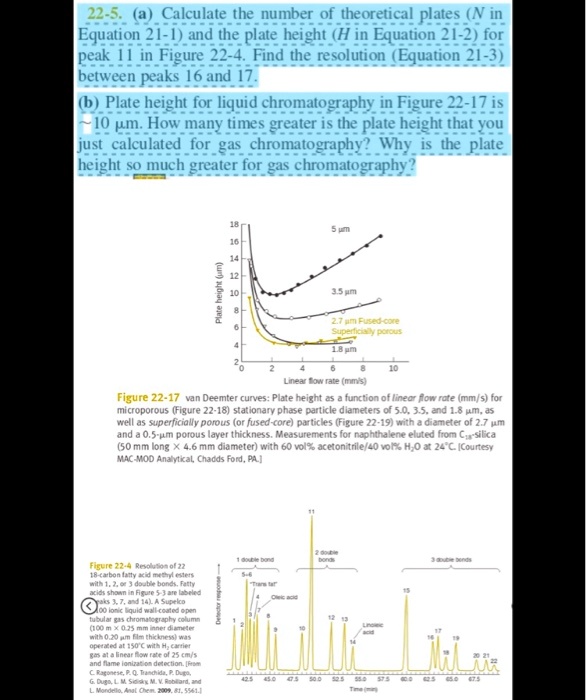 22 5 calculatethenumber of theoretical plates n in equation 2 1and the ...