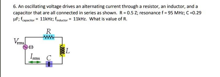 SOLVED:6. An oscillating voltage drives an alternating current through resistor, an inductor ...