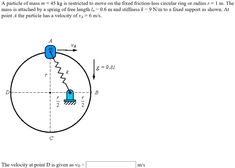 SOLVED: A particle of mass m = 45 kg is restricted to move on the fixed friction-less circular ...