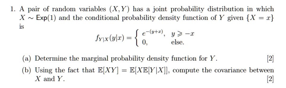 SOLVED: A pair of random variables (X,Y) has a joint probability ...