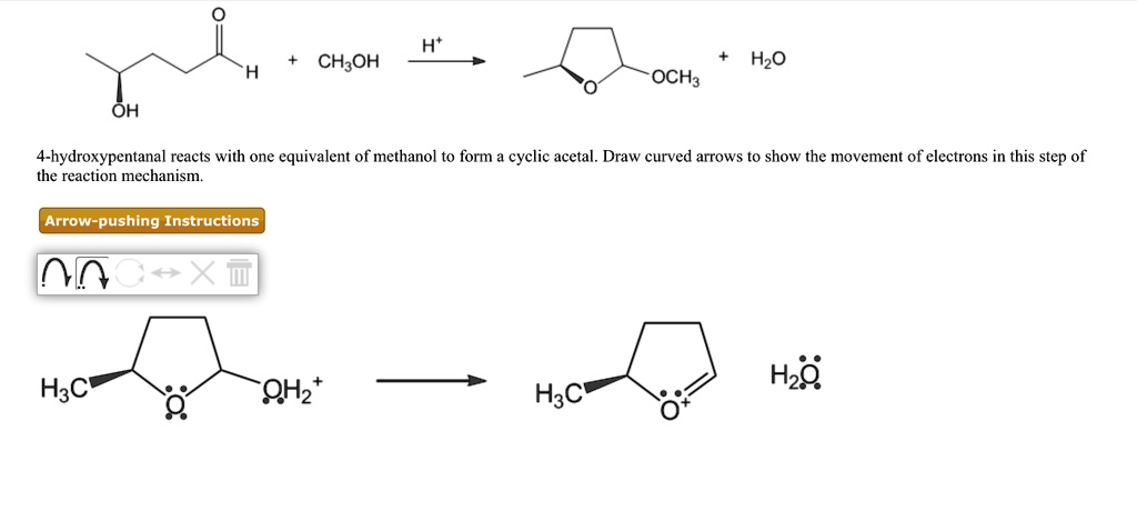 SOLVED: 4-hydroxypentanal reacts with one equivalent of methanol to ...