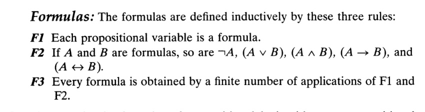 SOLVED: Formulas: The formulas are defined inductively by these three rules: FI Each ...