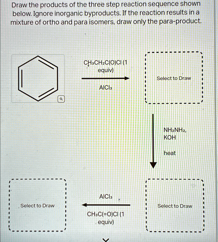 Draw the products of the three-step reaction sequence shown below ...