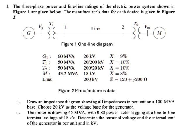 1 the three phase power and line line ratings of the electric power ...
