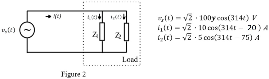 SOLVED: For the circuit given in Figure 2, using phasor techniques, a) Determine the current ð ...
