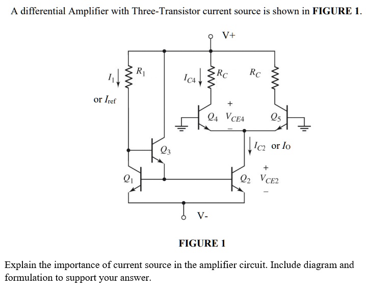 A differential Amplifier with Three-Transistor current source is shown in FIGURE 1. V+ R1 I1 IC4 ...