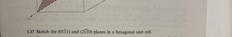 3.37 Sketch the (01 11) and (2 110) planes in a hexagonal unit cell.