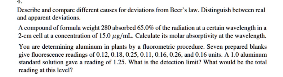 describe and compare different causes for deviations from beer law ...