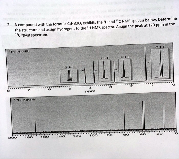 Solved Cshsciozexhibits The H And € Nmr Spectra Below Determhee A Compound With The Formula