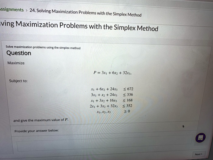 ssignments 24solving maximization problems with the simplex method ving maximization problems ...