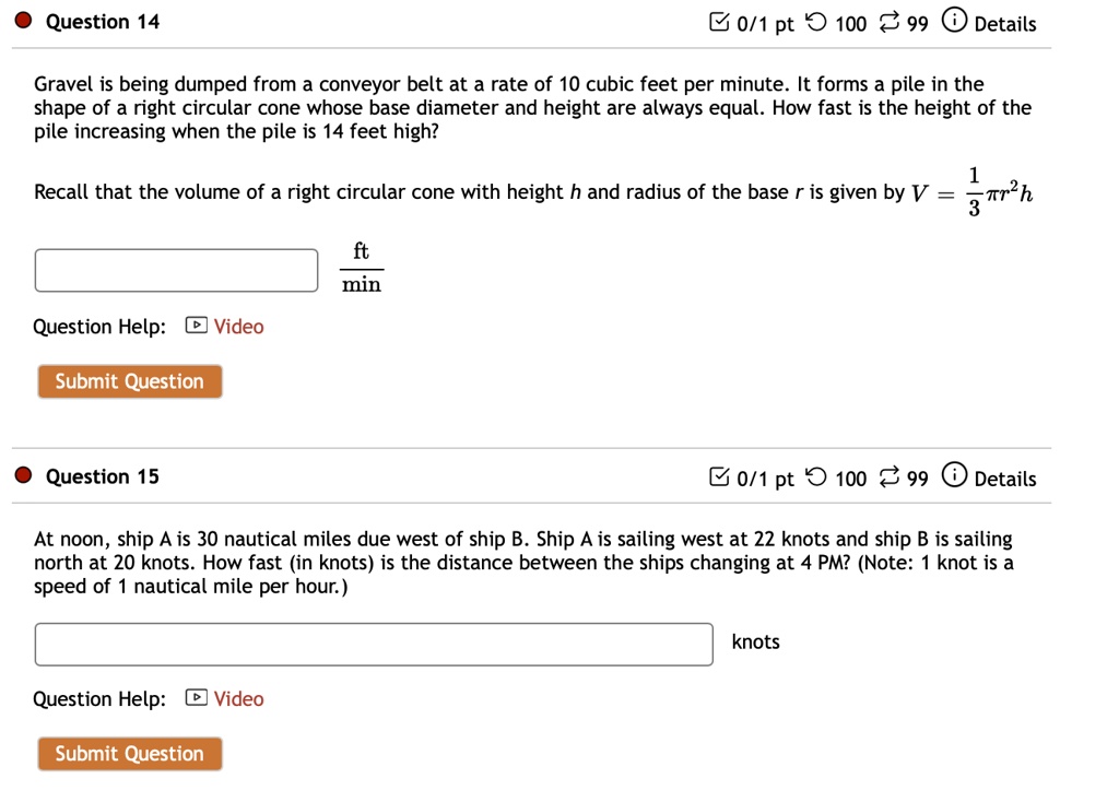 SOLVED Question 14 0 1 Pt 100 99 Details Gravel Is Being Dumped From