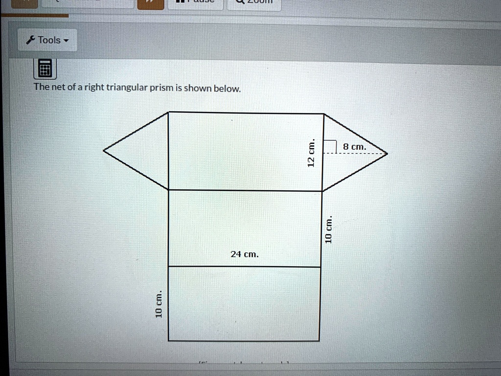 The net of a right triangular prism is shown below.