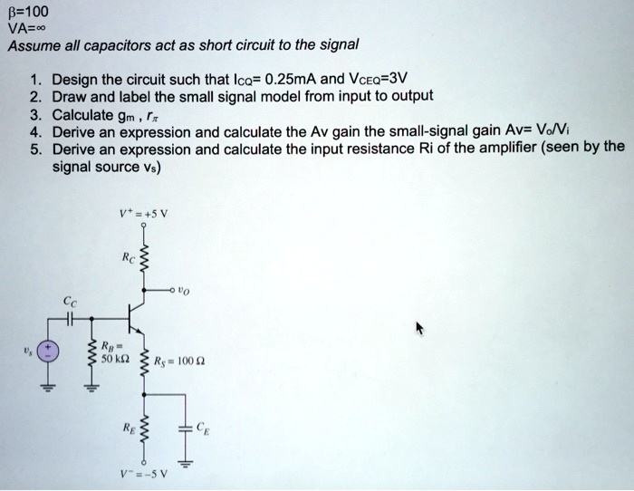 SOLVED: Assume all capacitors act as short circuits to the signal. 1 ...