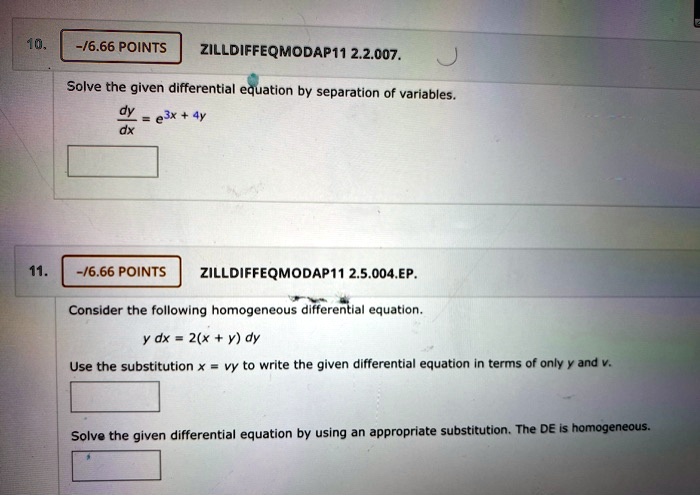666 points zilldiffeqmodap11 22007 solve the given differential ...