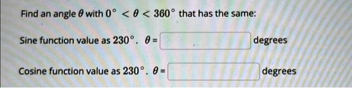 SOLVED: Find an angle with 0°