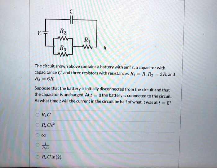 SOLVED: R1 The circuit shown above contains a battery with emf â‚¬, a ...