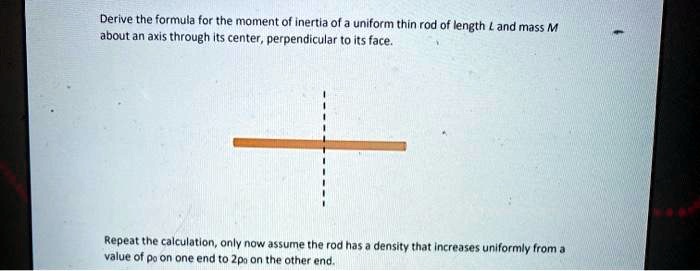 SOLVED: Derive the formula for the moment of inertia of uniform thin ...