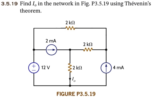 3.5.19 Find Io in the network in Fig. P3.5.19 using Thévenin's theorem.