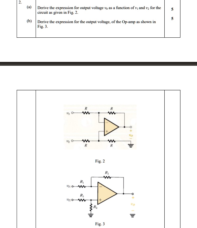 Get Answer 2 A Derive The Expression For Output Voltage Vo As A 1239