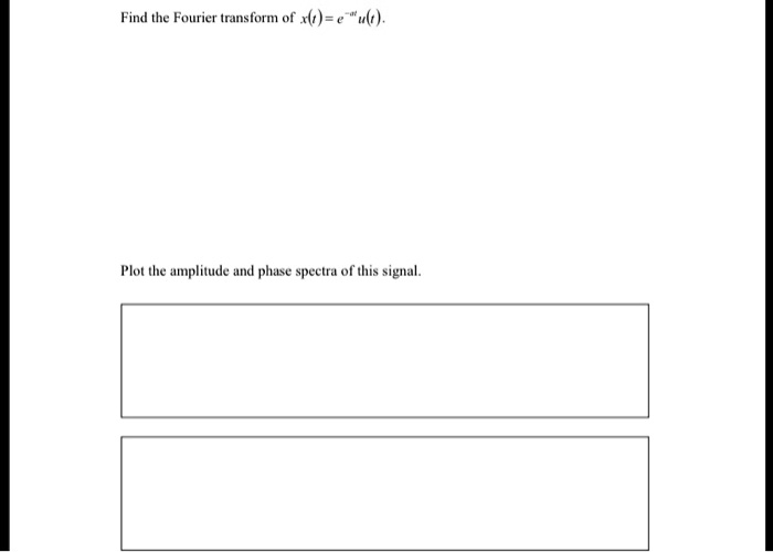Solved Find The Fourier Transform Of X Eu Plot The Amplitude And