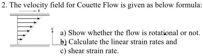 2. The velocity field for Couette Flow is given as below formula: a ...