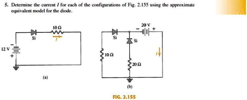 5. Determine the current I for each of the configurations of Fig. 2.155 using the approximate ...